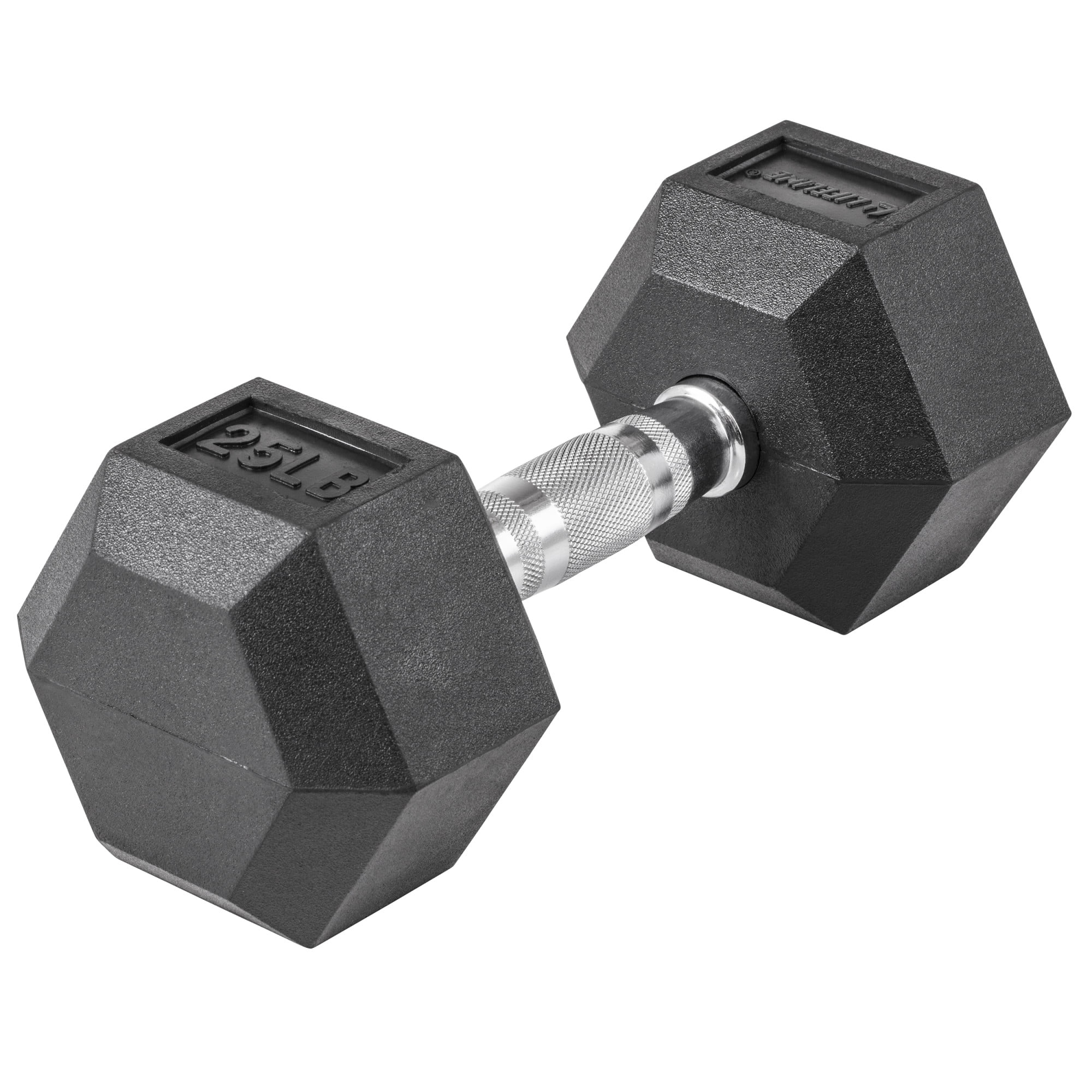 Lifeline Fitness Premium Rubber Hex Dumbbell, Single, 25 lbs - Walmart.com