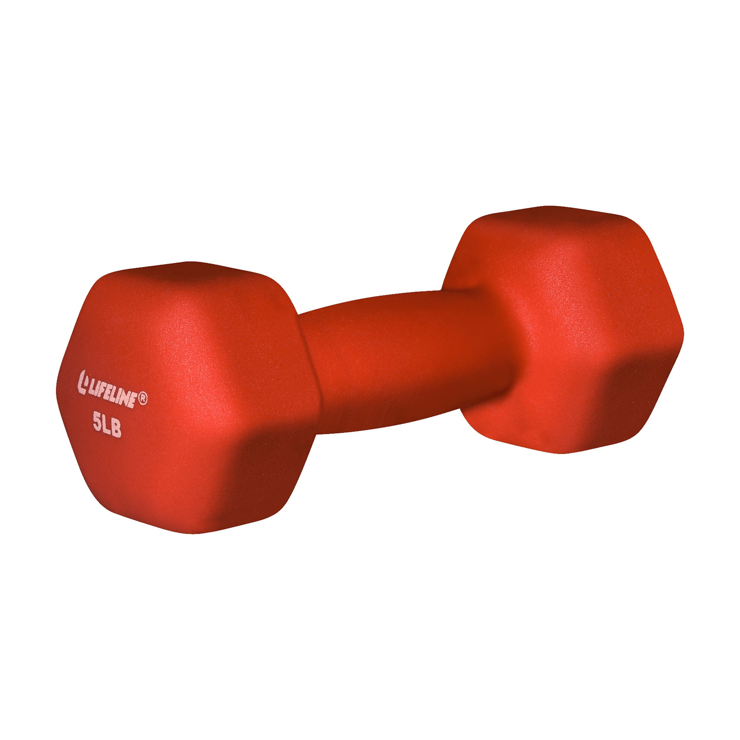 Lifeline Fitness Hex Neoprene Dumbbell 5lb - Ergonomic Grip for ...