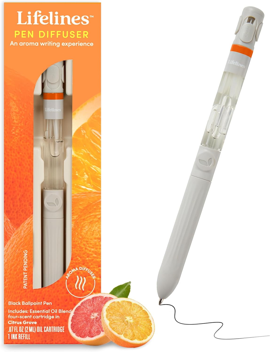 Lifeline Pen diffuser, with a flowering - 1mm black ballpoint pen and ...
