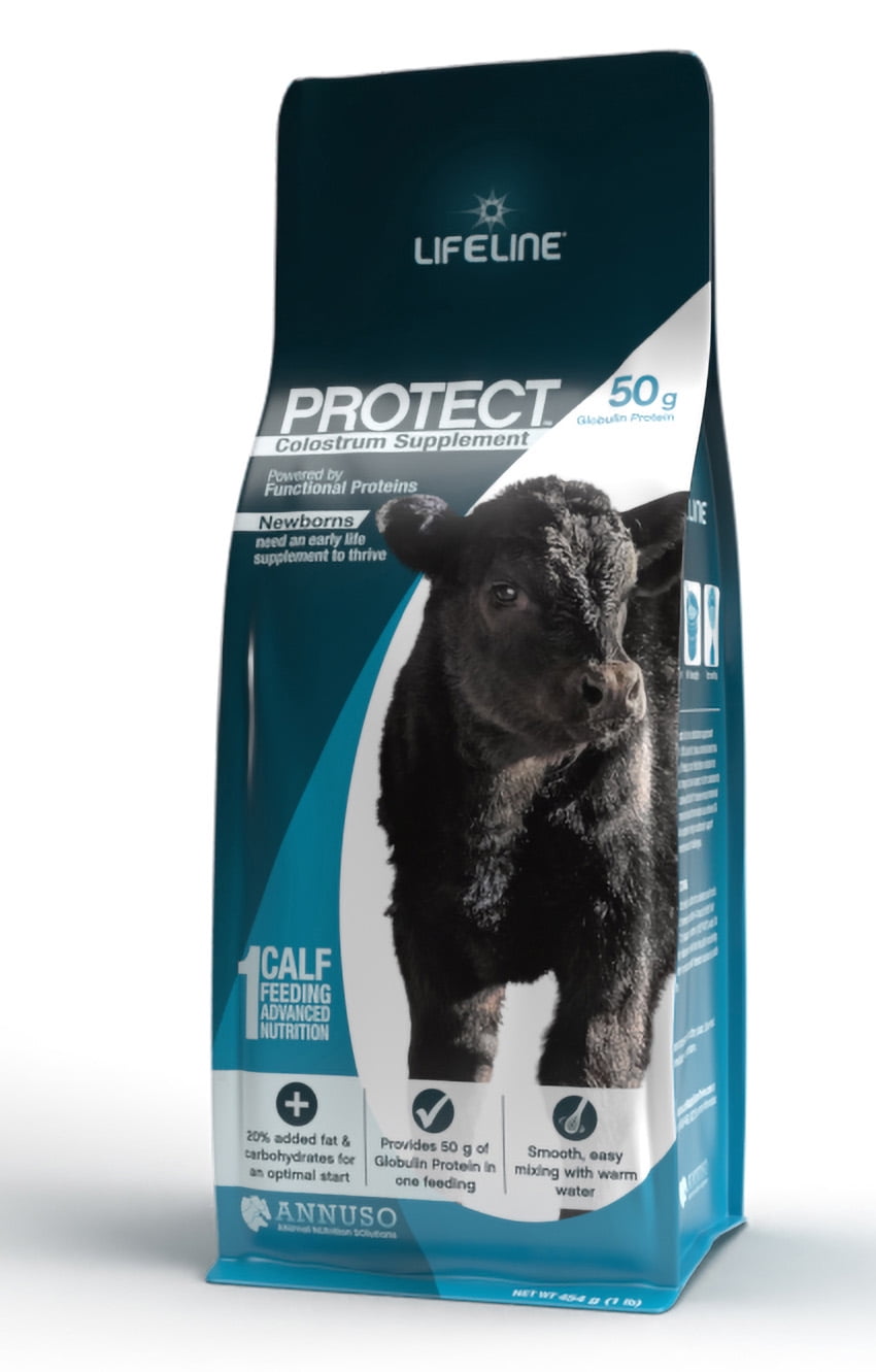 ANNUSO LIFELINE Protect Colostrum Supplement for Calves, 1lb Bag - 50g ...