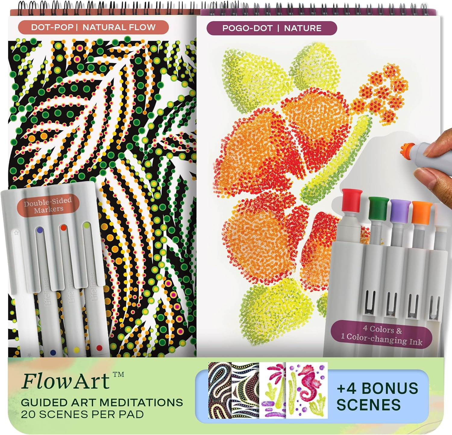 Lifelines FlowArt Activity Pad, 2-Pack - Guided Dot Art Meditations ...