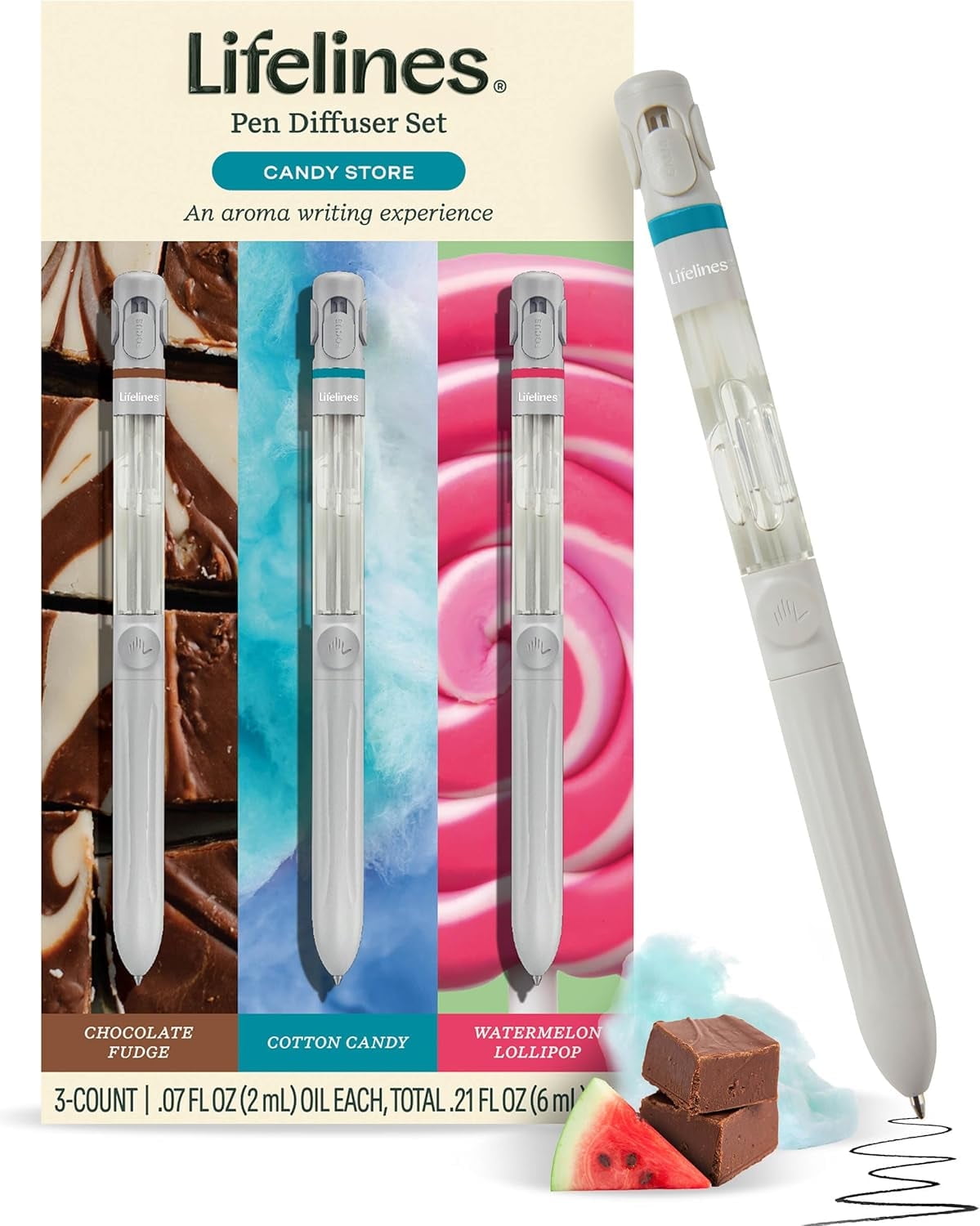 Lifelines Candy Store Scented Pen Diffuser Set, 1mm Black Ballpoint ...