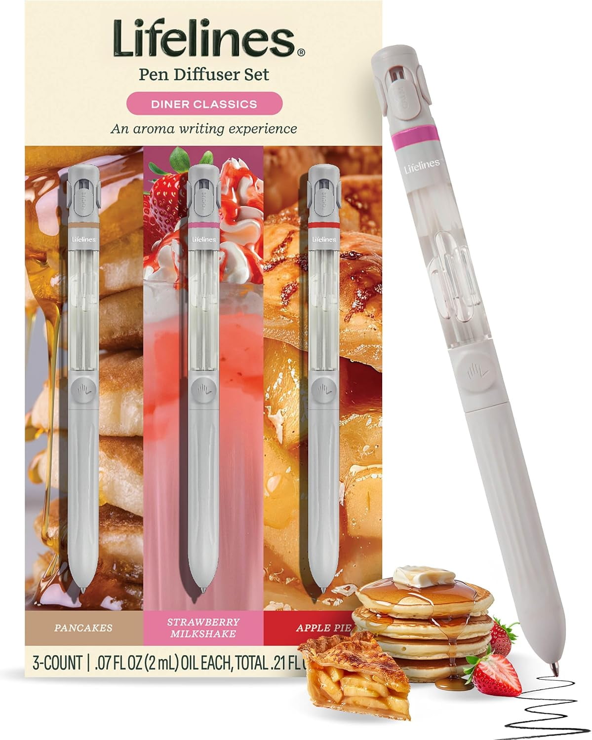 Lifelines Diner Classics Scented Pen Diffuser Set, 1mm Black Ballpoint ...