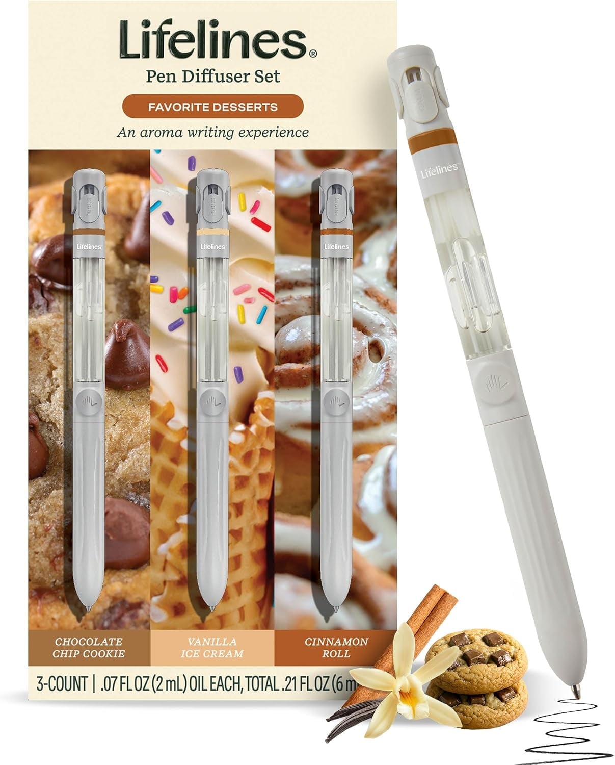 Lifelines Favorite Desserts Scented Pen Diffuser Set, 1mm Black ...