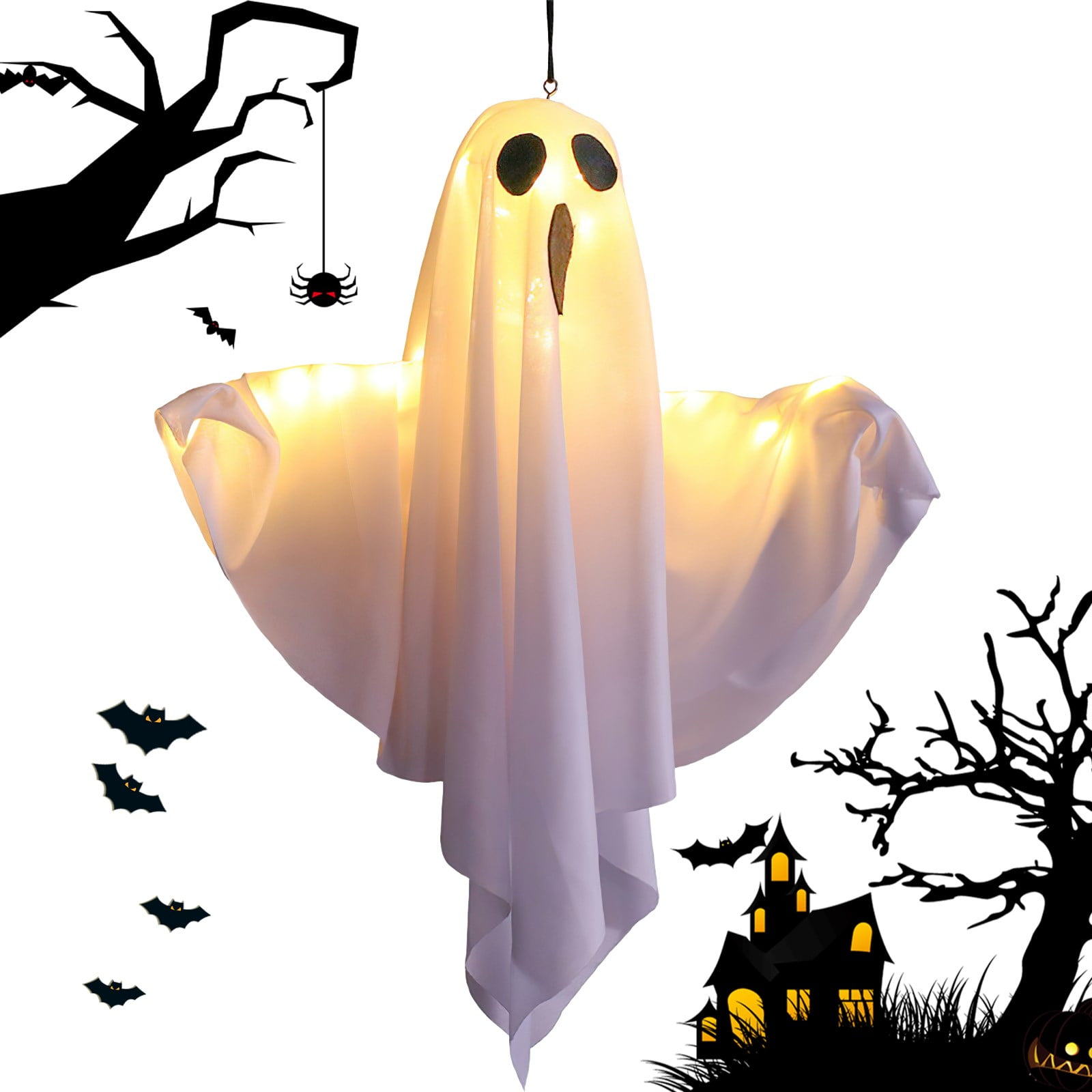 Lifellery Halloween Cloth Hanging Ghost Luminescent Decoration Led ...