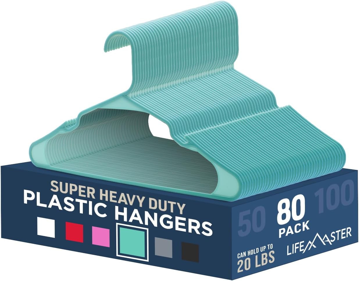 Lifemaster Plastic Clothes Hangers – Heavy Duty Hanger Set, For ...