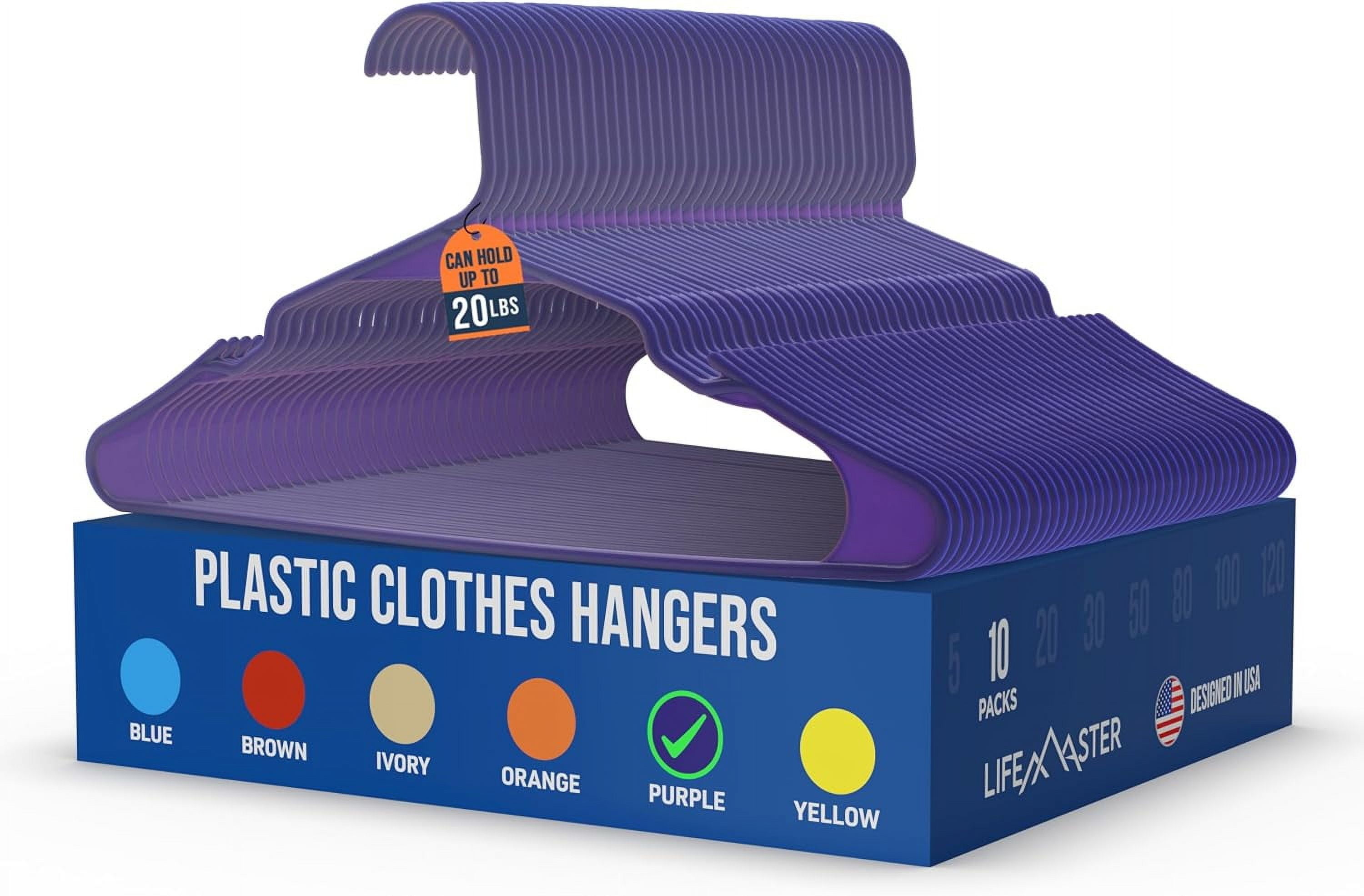 Lifemaster Plastic Clothes Hangers – Heavy Duty Hanger Set, For ...