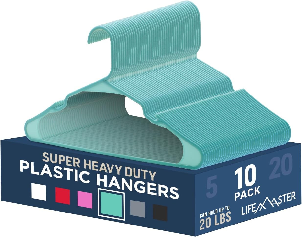 Lifemaster Plastic Clothes Hangers – Heavy Duty Hanger Set, For ...