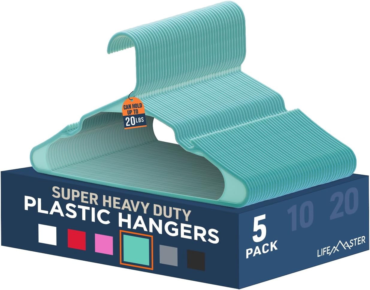 Lifemaster Plastic Clothes Hangers – Heavy Duty Hanger Set, For ...