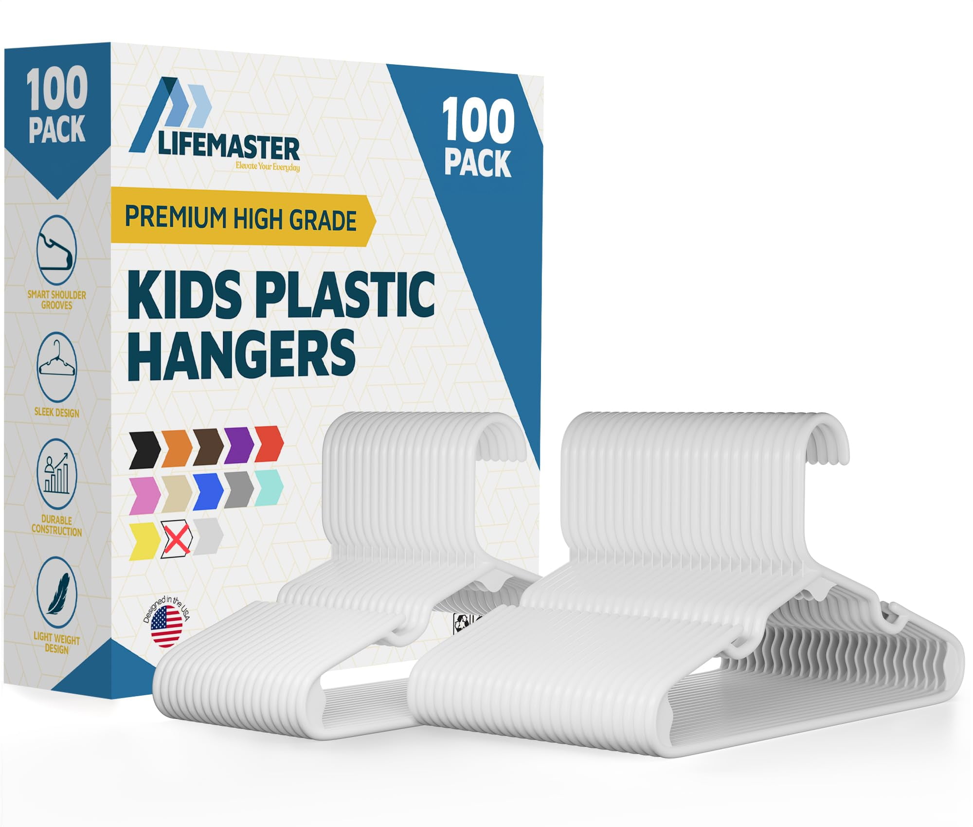 Lifemaster Plastic Kids Clothes Hanger - Children Clothes Hanger ...