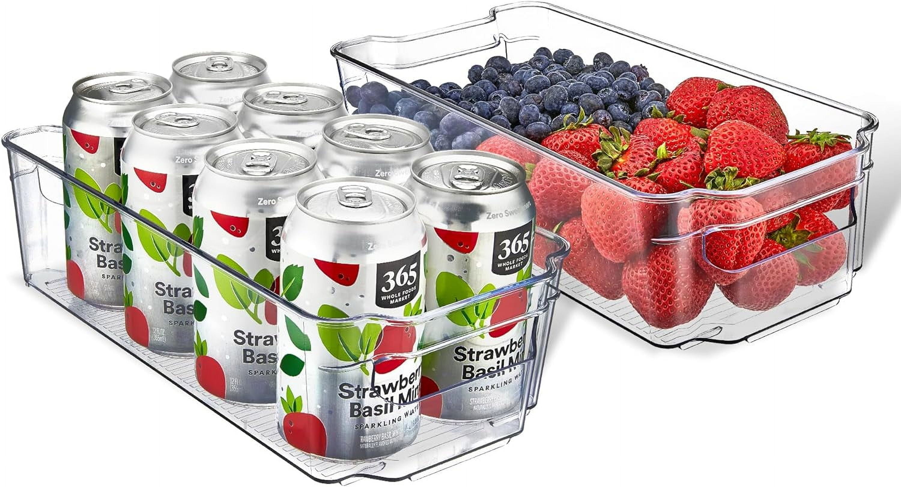 Lifemaster Refrigerator Storage Bins, 2-Piece Clear Fridge Organizer ...