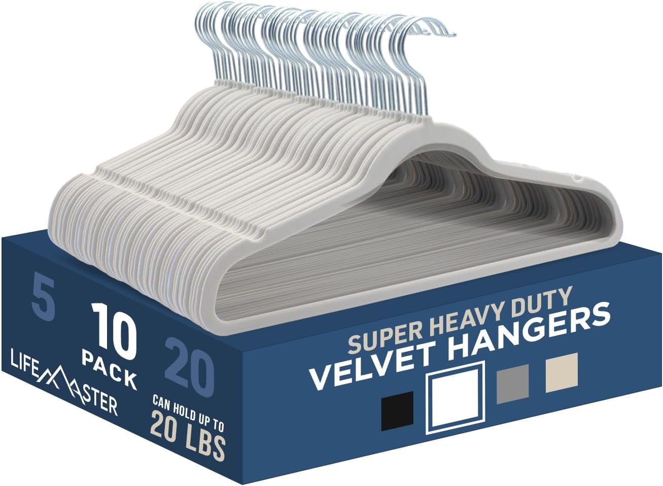 Lifemaster Velvet Clothes Hangers – With 360 Degree Swivel Hook and Non ...