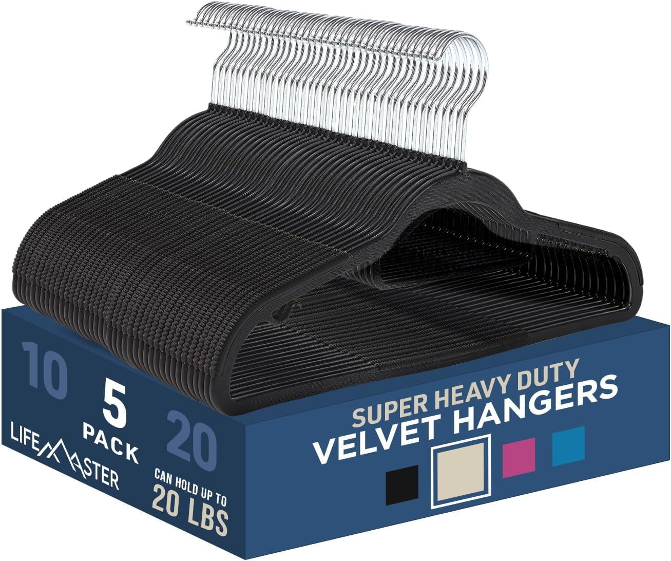 Lifemaster Velvet Clothes Hangers – With 360 Degree Swivel Hook and Non ...