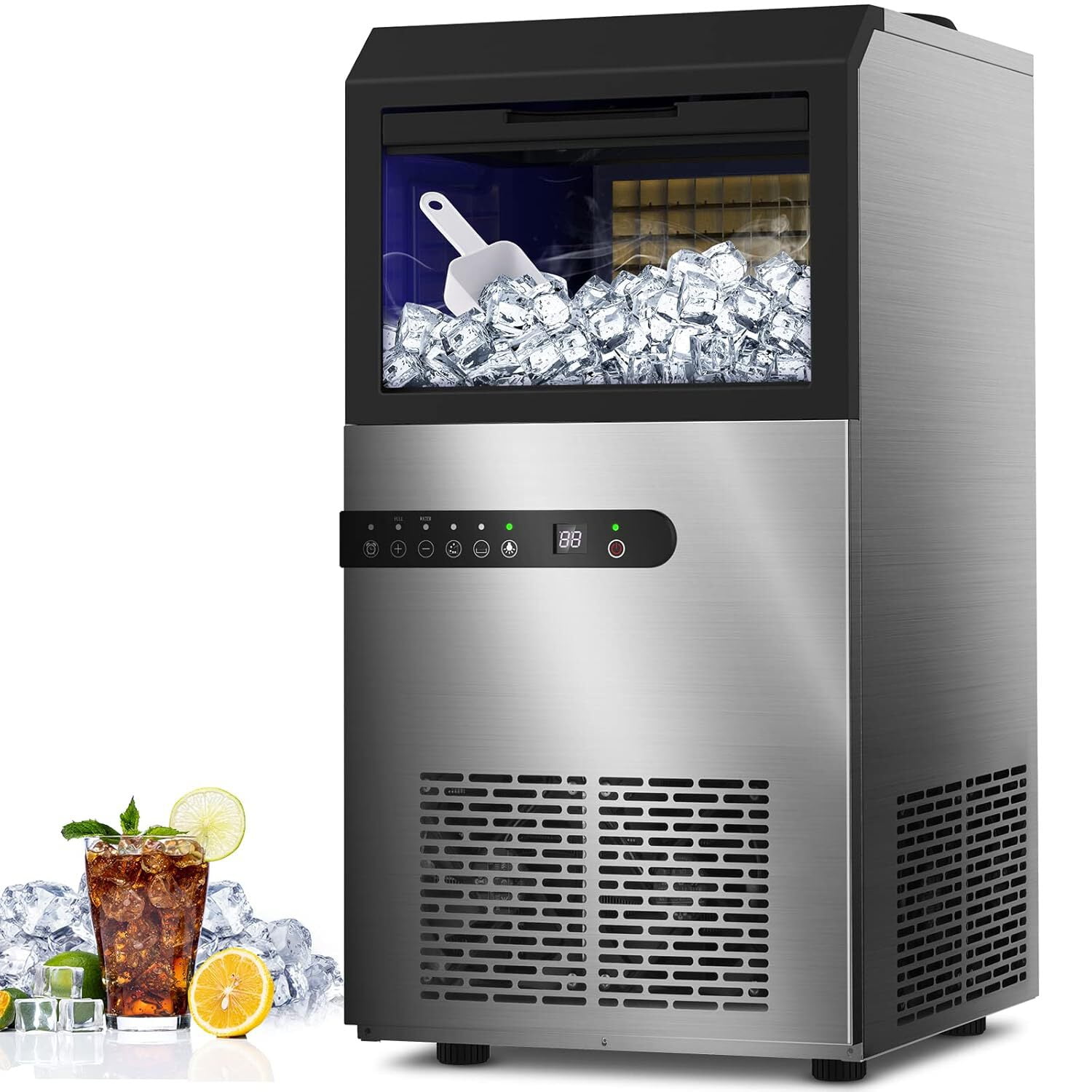 Ecotronic Commercial Ice Maker, 100 lb, Cubed Ice, Stainless Steel,New ...