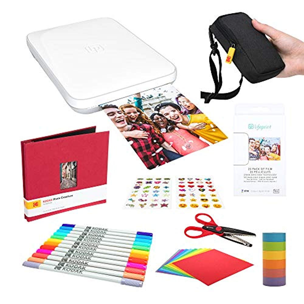 Lifeprint 3x4.5 Portable Photo and Video Printer (White) Scrapbook kit ...