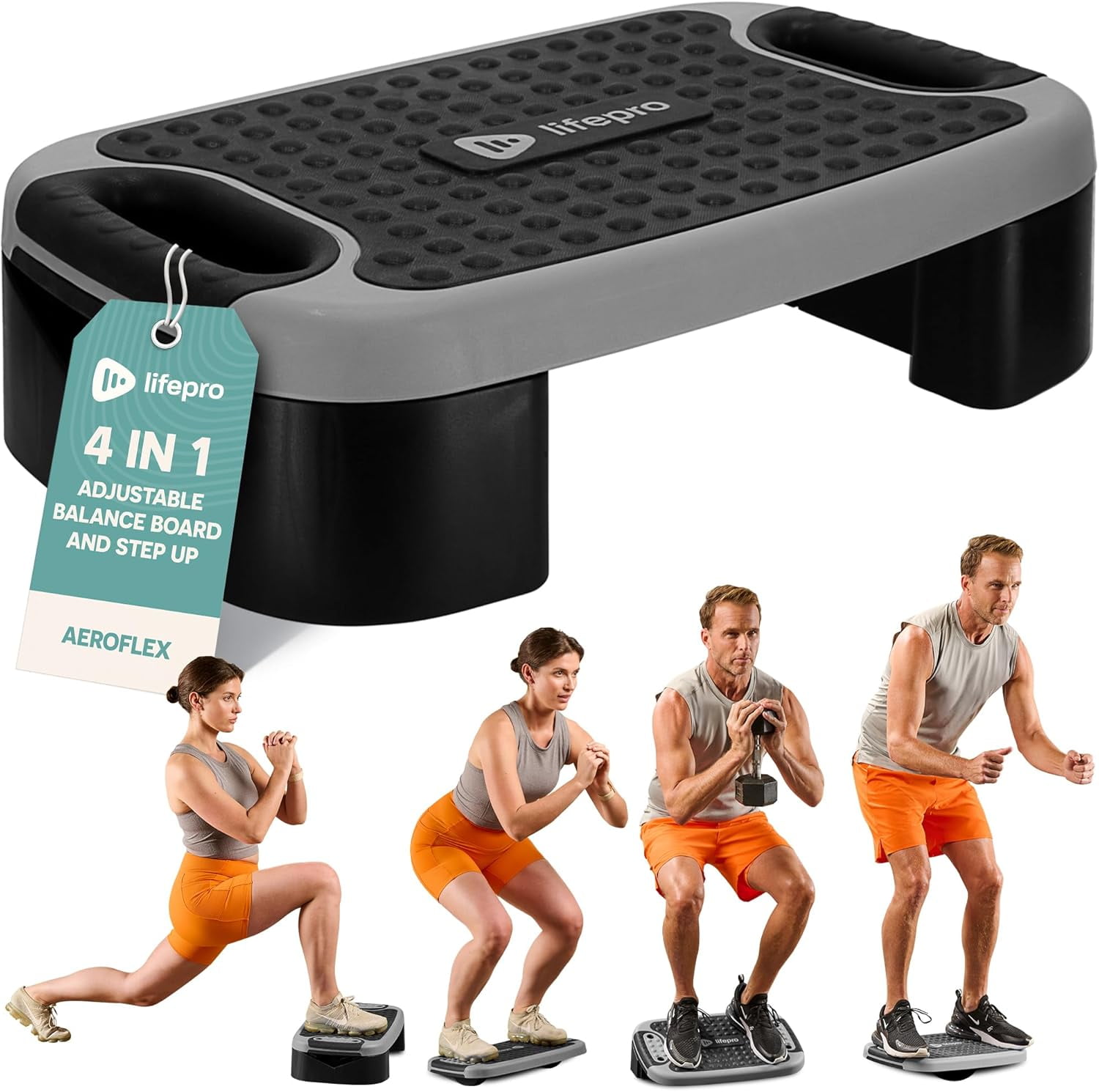 LifePro 4-in-1 Aerobic Balance Board and Step Up Exercise Platform ...