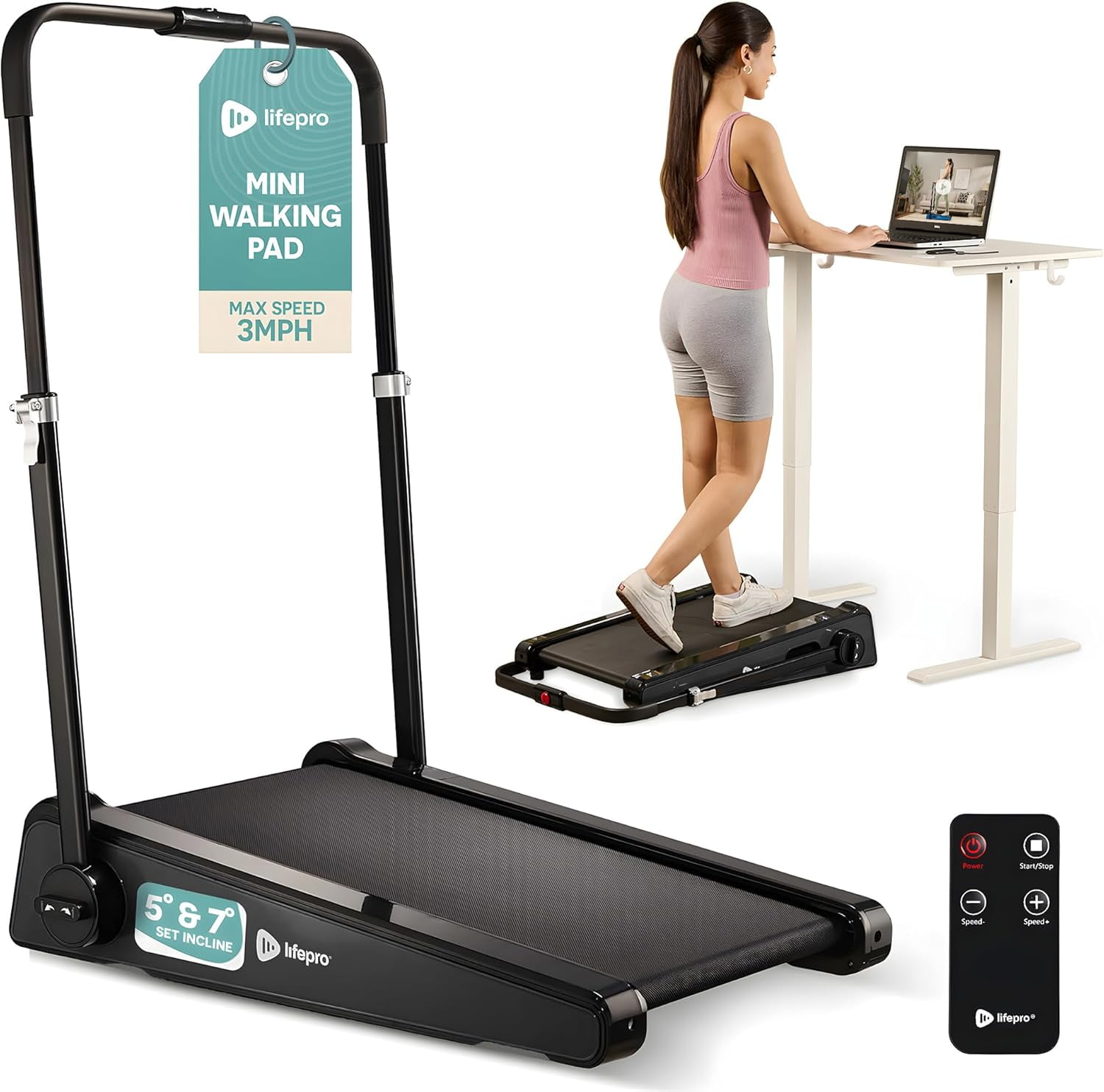 LifePro Portable 30in Walking Pad Treadmill with Incline and Handlebar ...