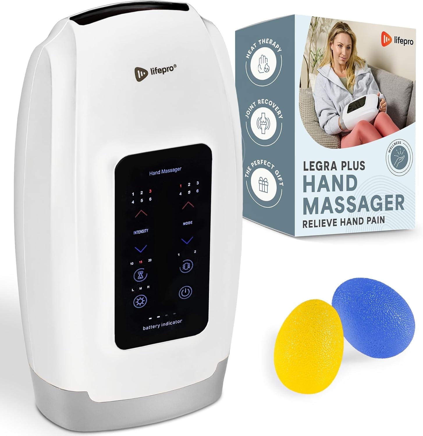 Lifepro Legra Plus Hand Massager with Heat & Air Compression – Electric ...
