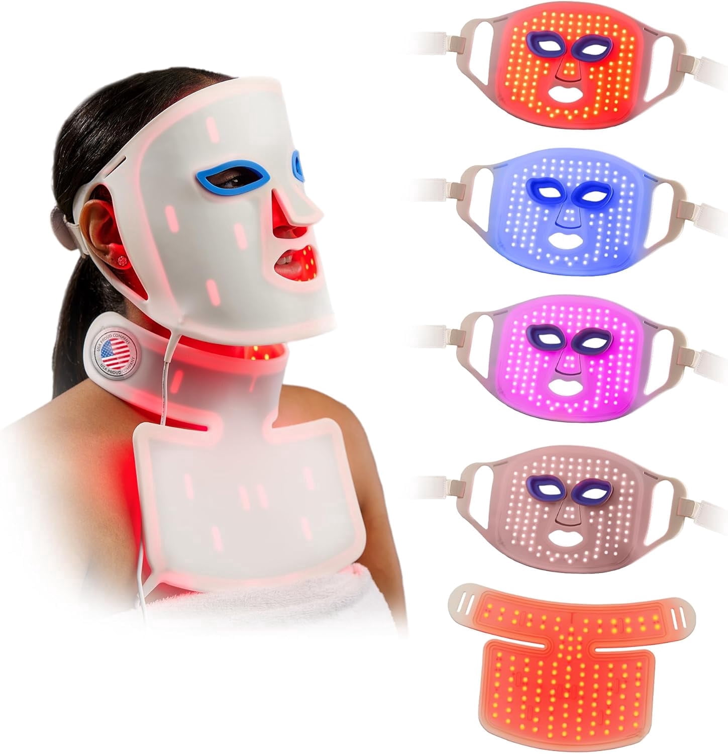Lifepro Revitaglow Red Light Therapy Mask for Face and Neck - LED Mask ...