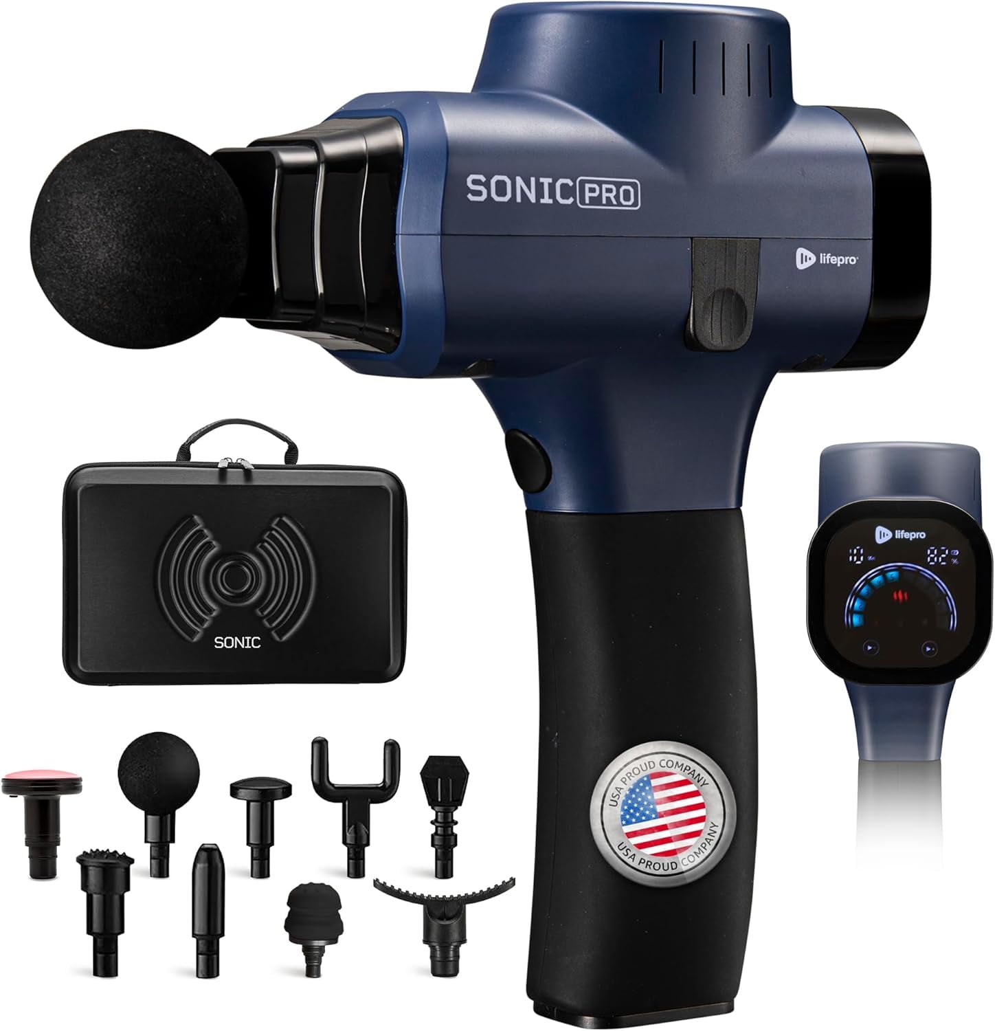 Lifepro Sonic Pro Percussion Massage Gun Handheld Massager for Muscle ...
