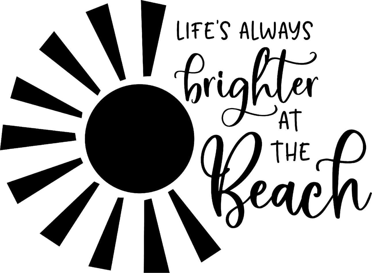 Lifes Always Brighter At The Beach Sunburst Sunshine Summer Fun Wall ...