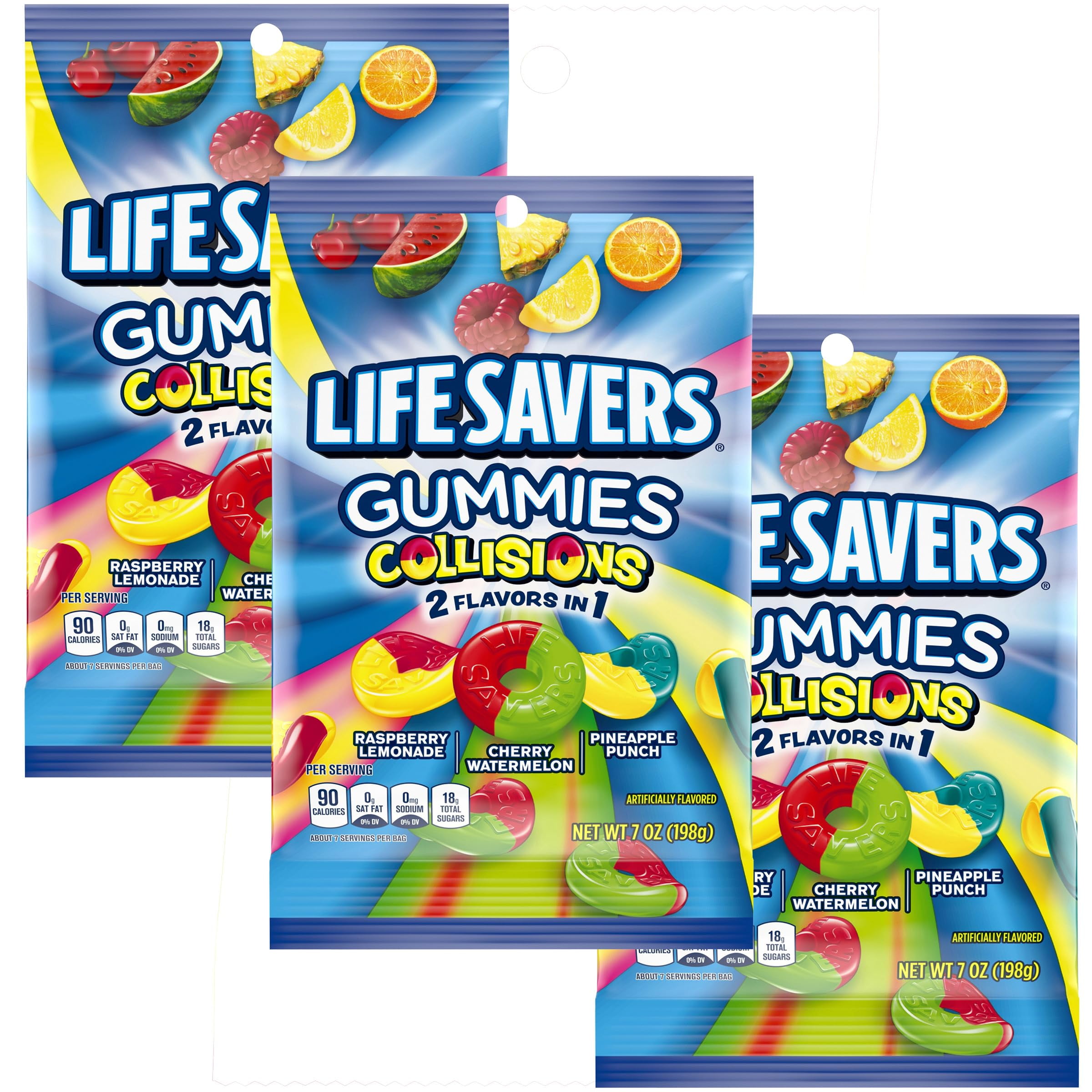Lifesaver Gummies Collisions, 7oz Gummy Bag (3 Pack), Gummy Candy ...