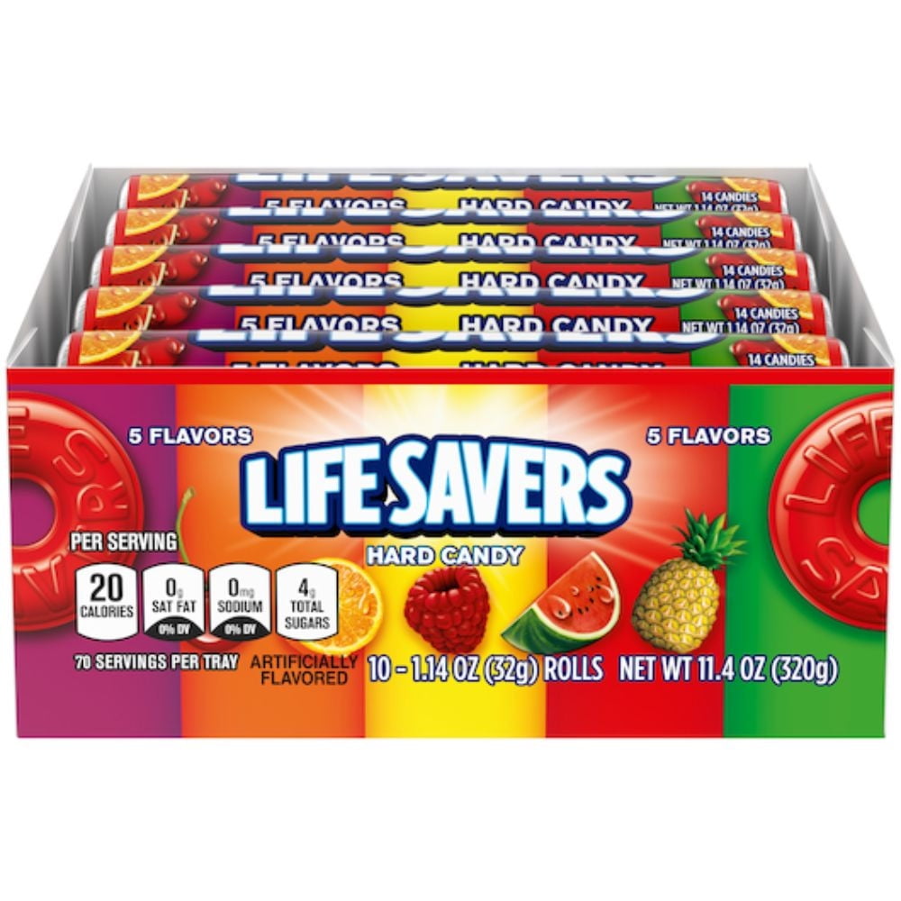 Lifesavers Five Flavor Candy Roll, 1.14 Ounce, 20 per Pack - 15 per ...