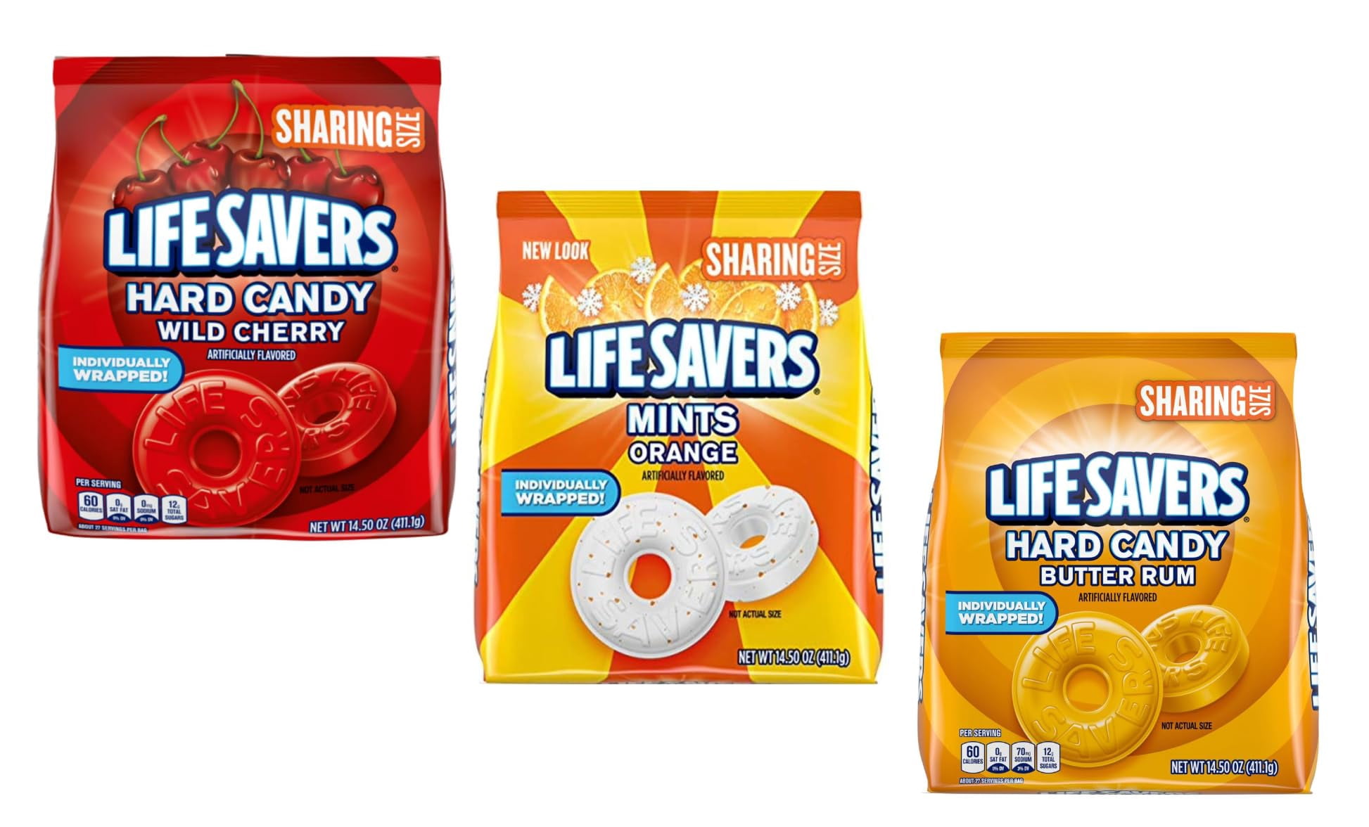 Lifesavers Hard Candy Variety Pack - Pack of 3 - One Bag of Each Flavor ...