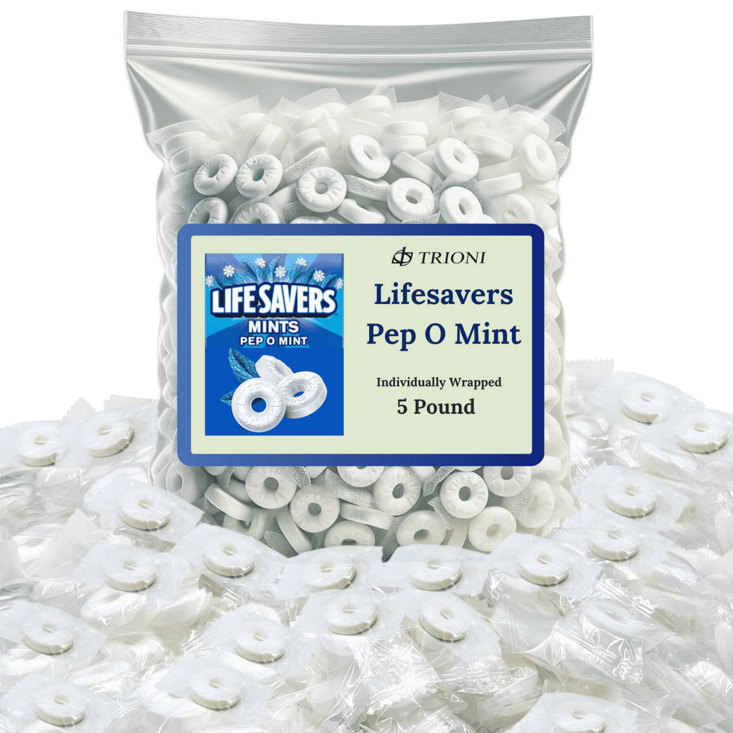 Lifesavers Pep O Mint Individually Wrapped - 5 pound (5lb) of Life ...