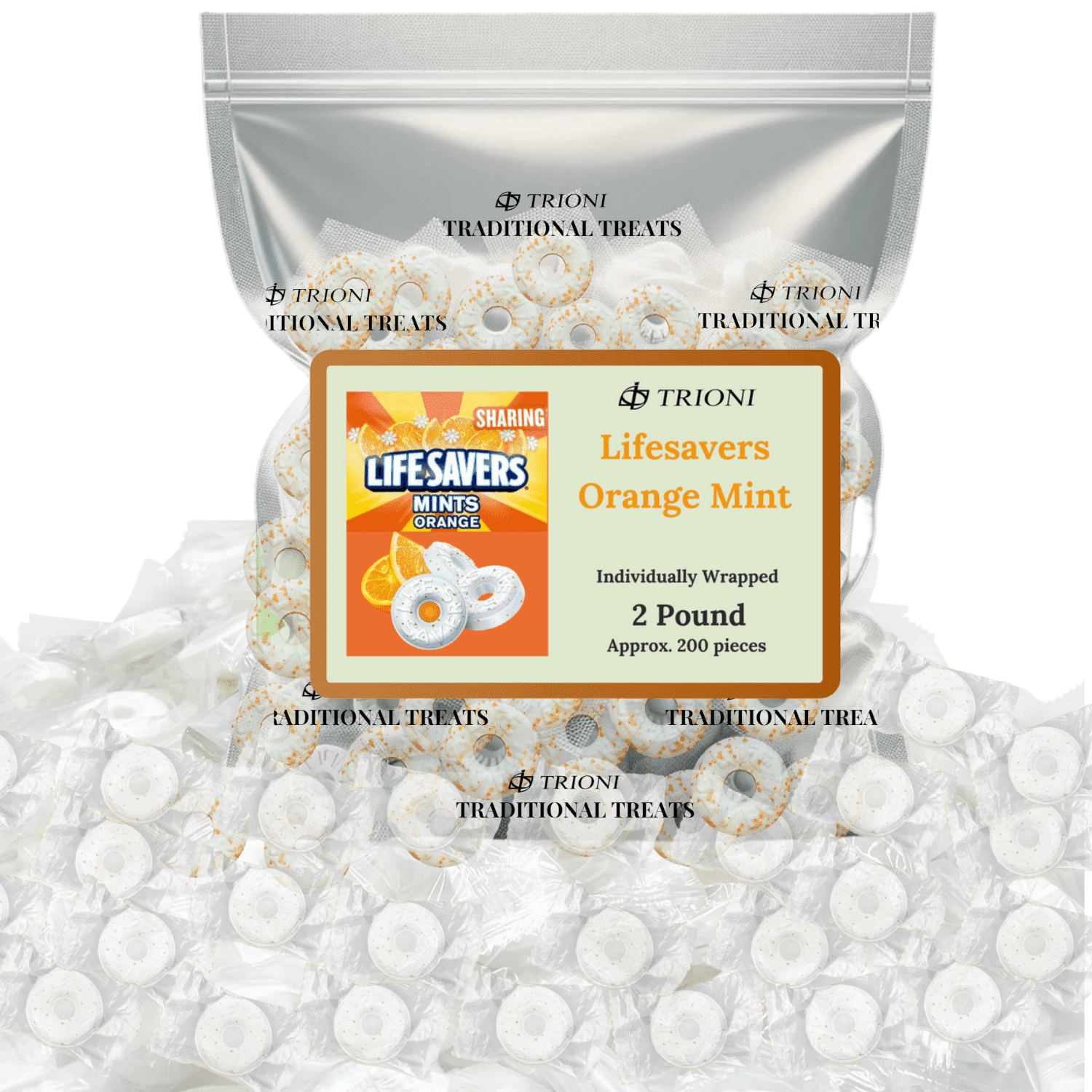 Lifesavers Orange Mint Candy Individually Wrapped - 2LB of Life Savers ...