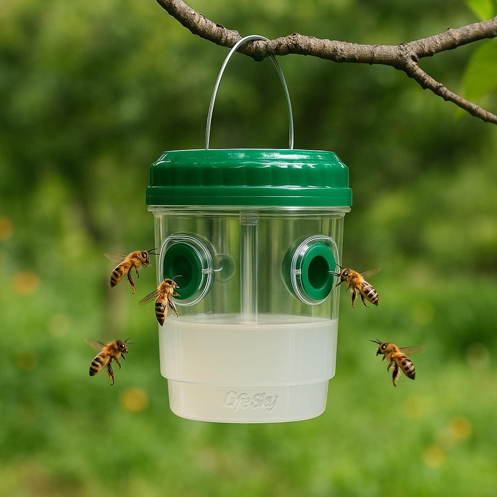 Lifesky Solar Powered Wasp Trap with LED Light – Waterproof Insect ...