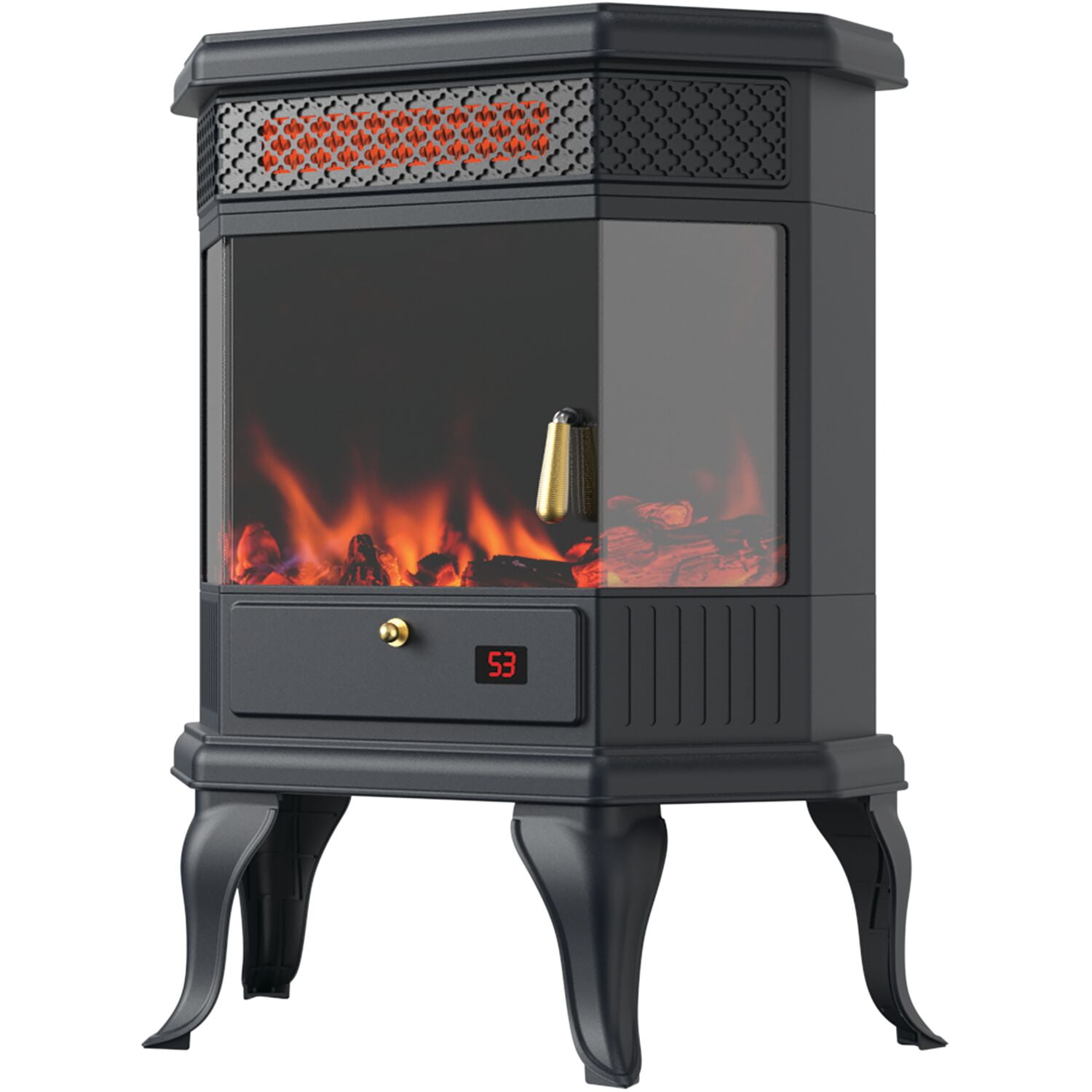 Lifesmart 3 Element 3D Top Heater Stove with Fire Burning Crackle Sound, Black, HT1209 - Walmart.com
