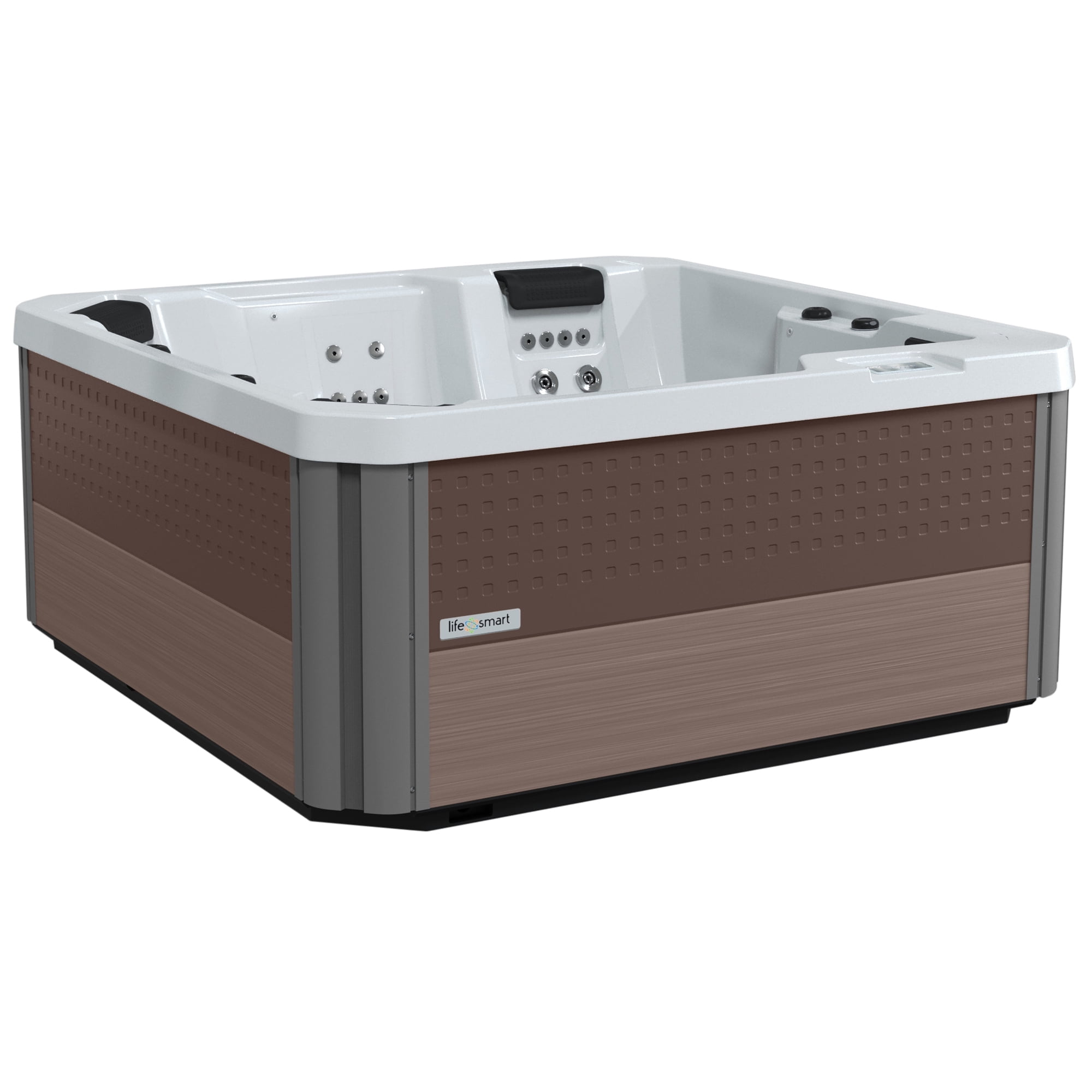 Lifesmart Acacia L 5 Person Square Hot Tub Spa w/40 Jets, Locking Tub ...