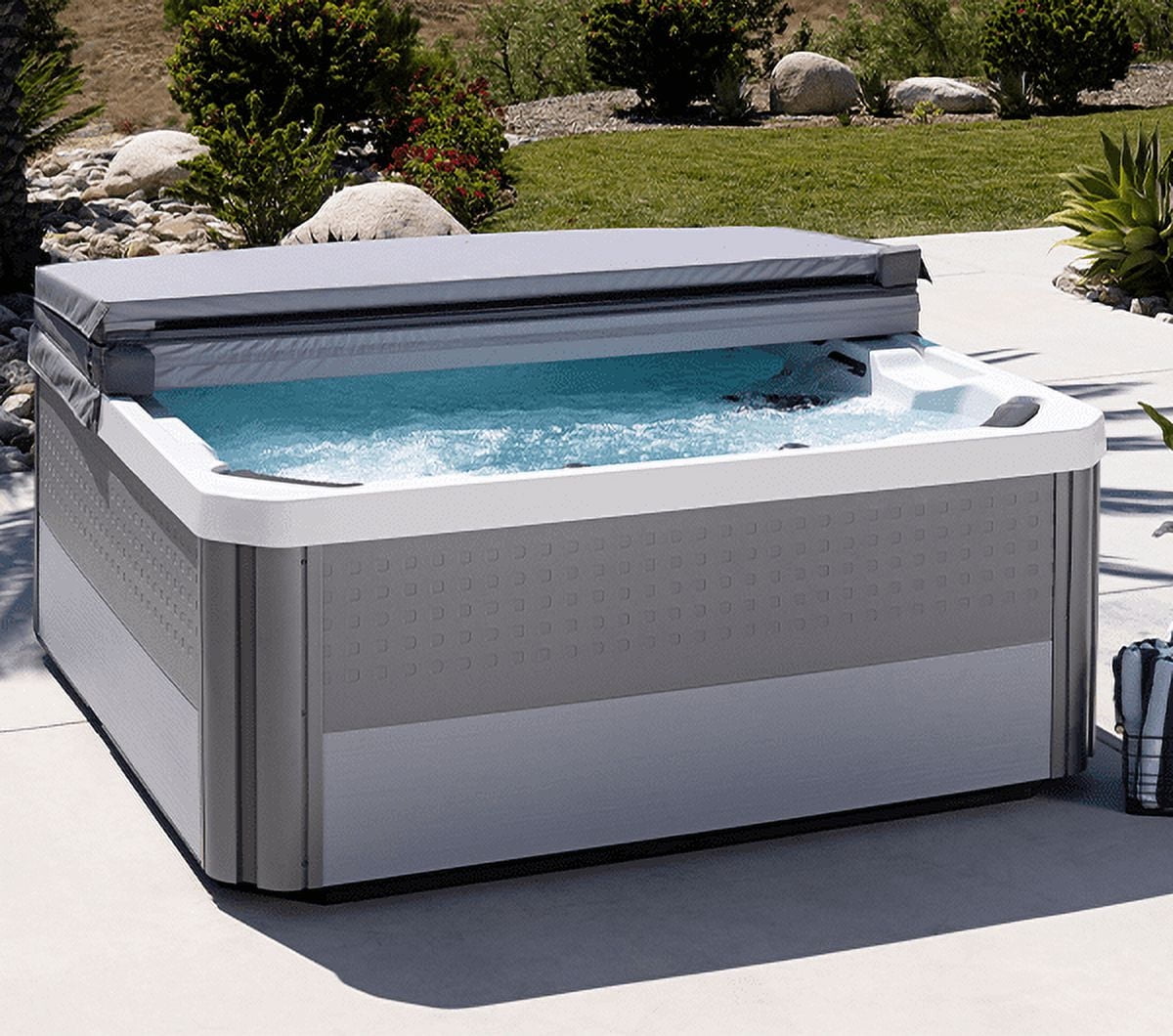 Lifesmart Palmetto NL 7 Person Square Hot Tub Spa w/72 Jets, Locking ...