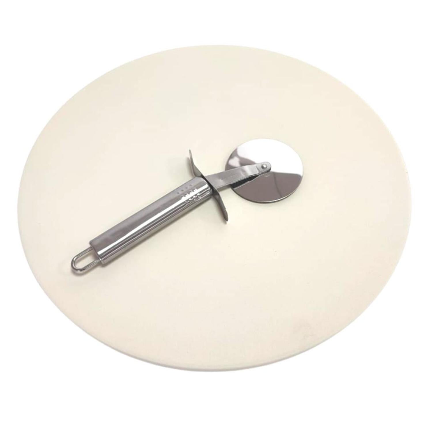 Lifespace 9in Pizza Grilling Stone with Stainless Steel Cutter ...