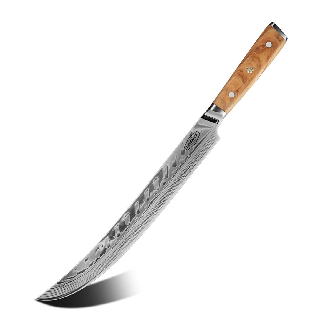 Lifespace Luxury 12" Olive Wood Handle Full Tang Damascus Blade ...