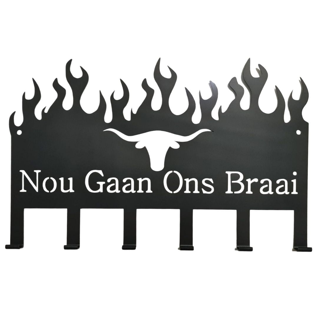 Lifespace 'Nou Gaan Ons Braai' 6 Hook Braai Grill Patio Utility Rack ...
