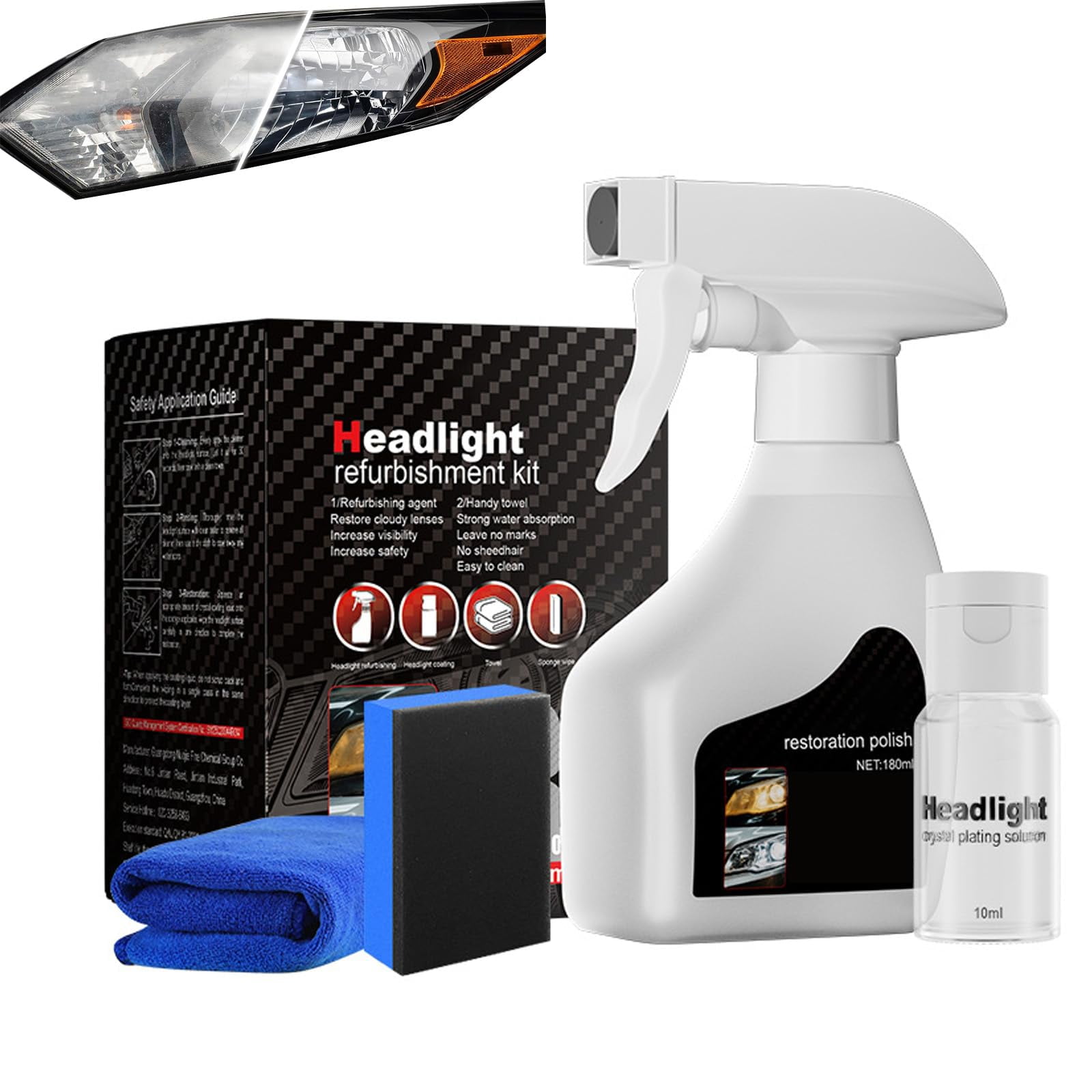 Lifesparking Headlight Restoration Spray, Automotive Headlamp ...