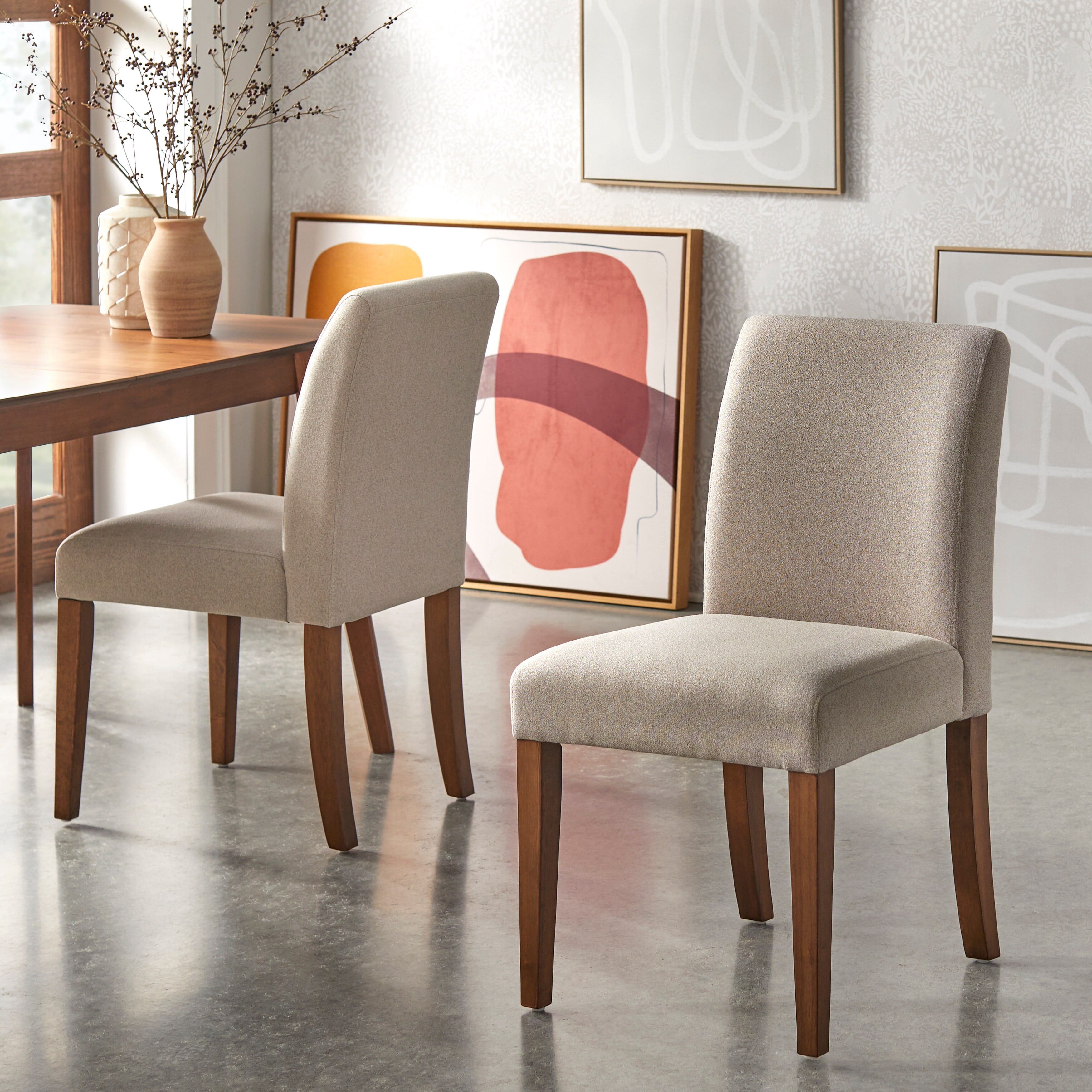 Lifestorey Zane Parsons Wood Dining Room Chair, Set of 2, Summer Tan ...