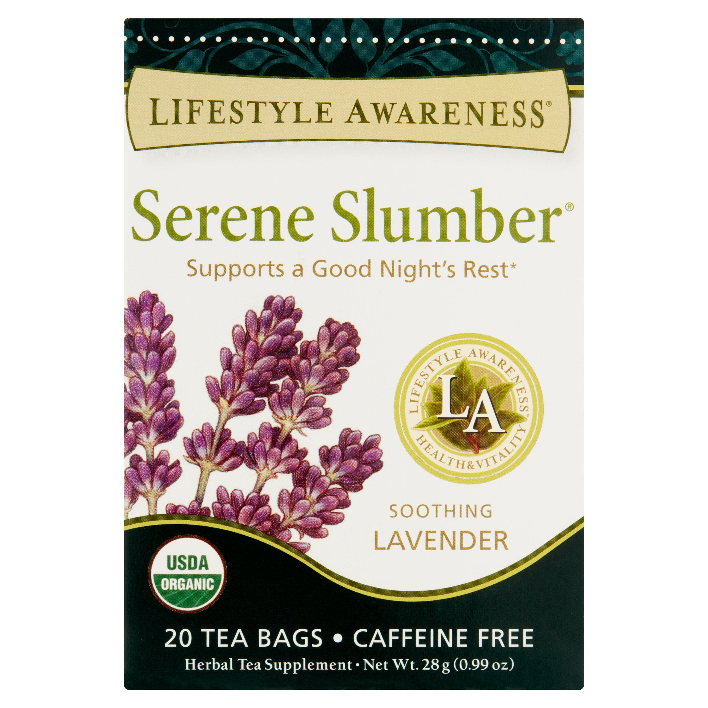 Lifestyle Awareness Serene Slumber Tea with Soothing Lavender, Caffeine ...