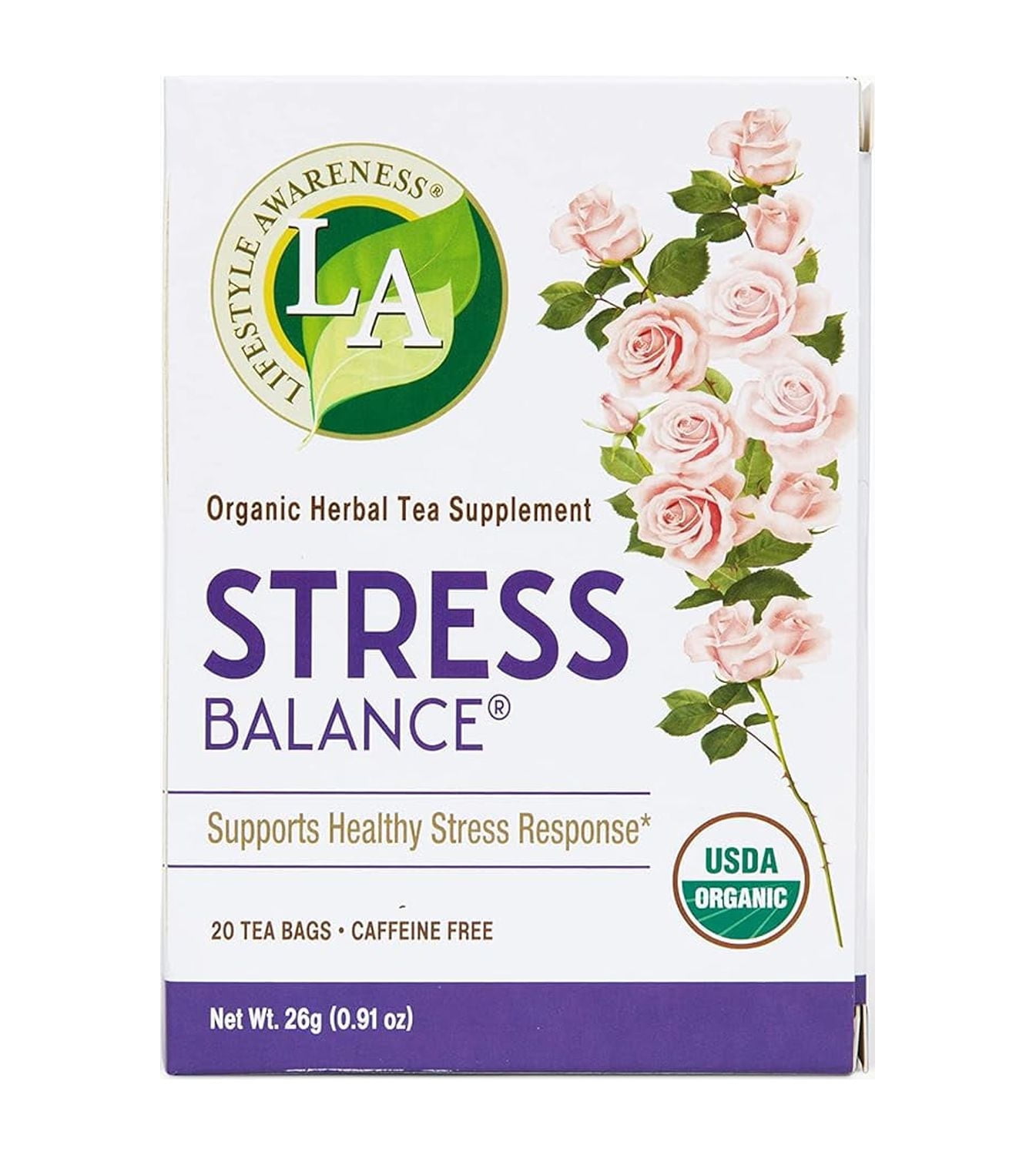 Lifestyle Awareness Teas, Caffeine Free Stress Balance Tea, 20 Count ...
