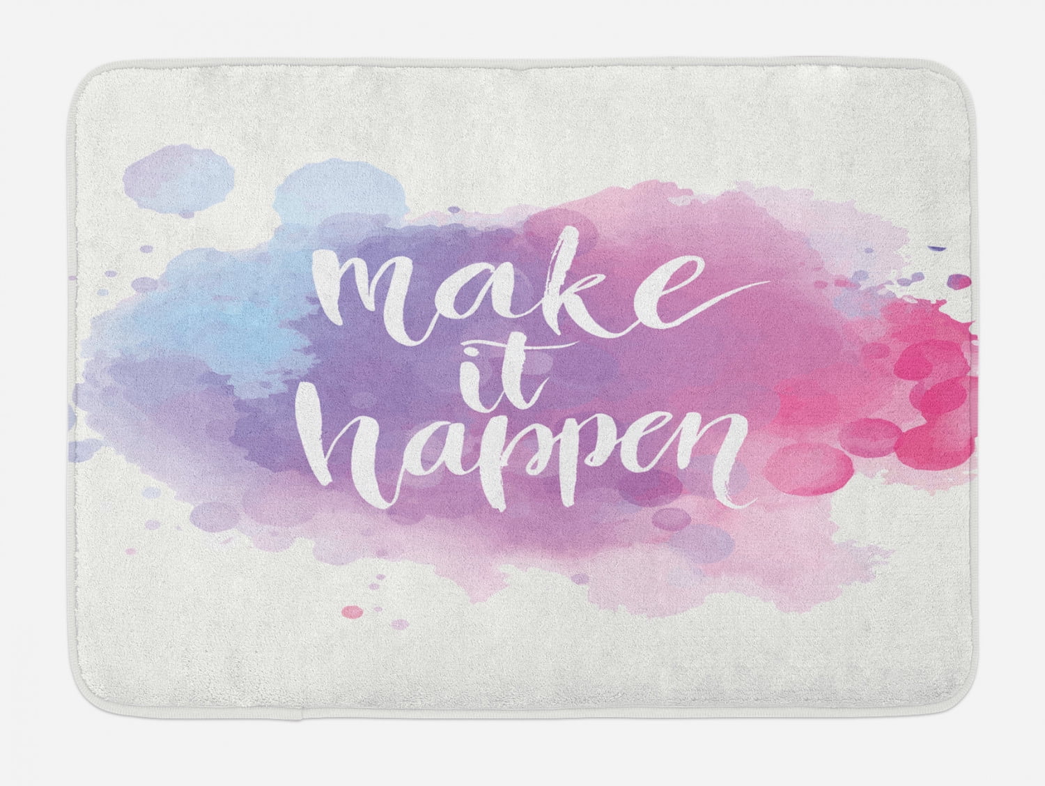 Lifestyle Bath Mat, Make It Happen Hand Written Positive Quote in ...