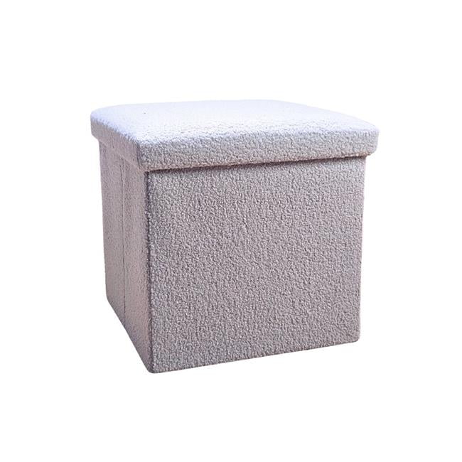 Go-Poufs Knock-Down Small Cube Teddy Boucle Storage Ottoman | Grey | 12 ...