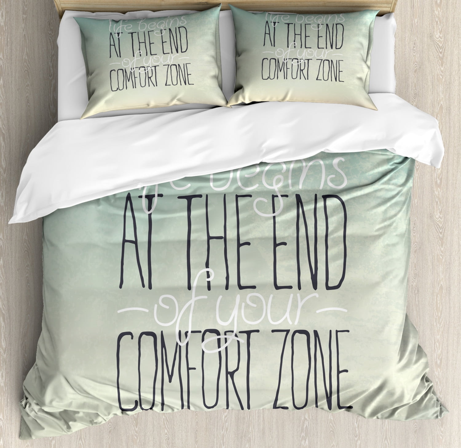 Lifestyle Duvet Cover Set Queen Size, Motivational Life Begins at the ...