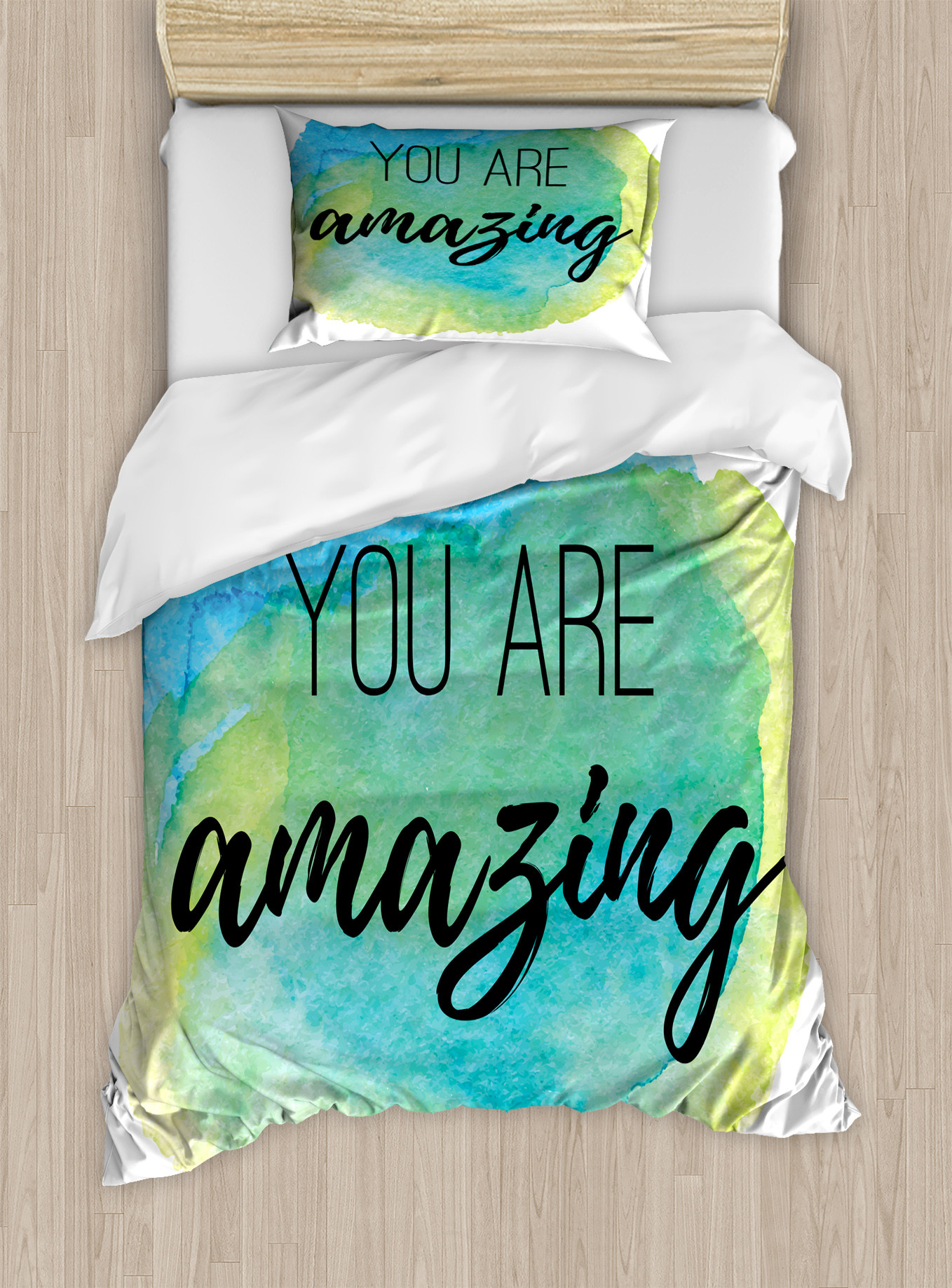 Lifestyle Duvet Cover Set, You are Inspirational Words on Watercolor ...