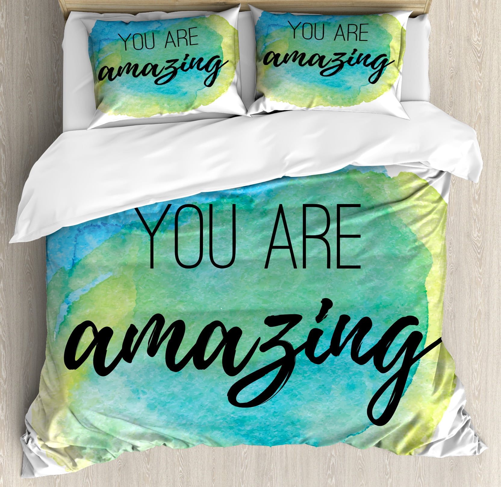 Lifestyle Duvet Cover Set, You are Inspirational Words on Watercolor ...