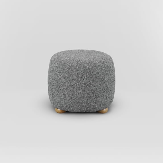 Lifestyle Solutions Genoa Round Ottoman Stylish Gray Fabric - Walmart.com