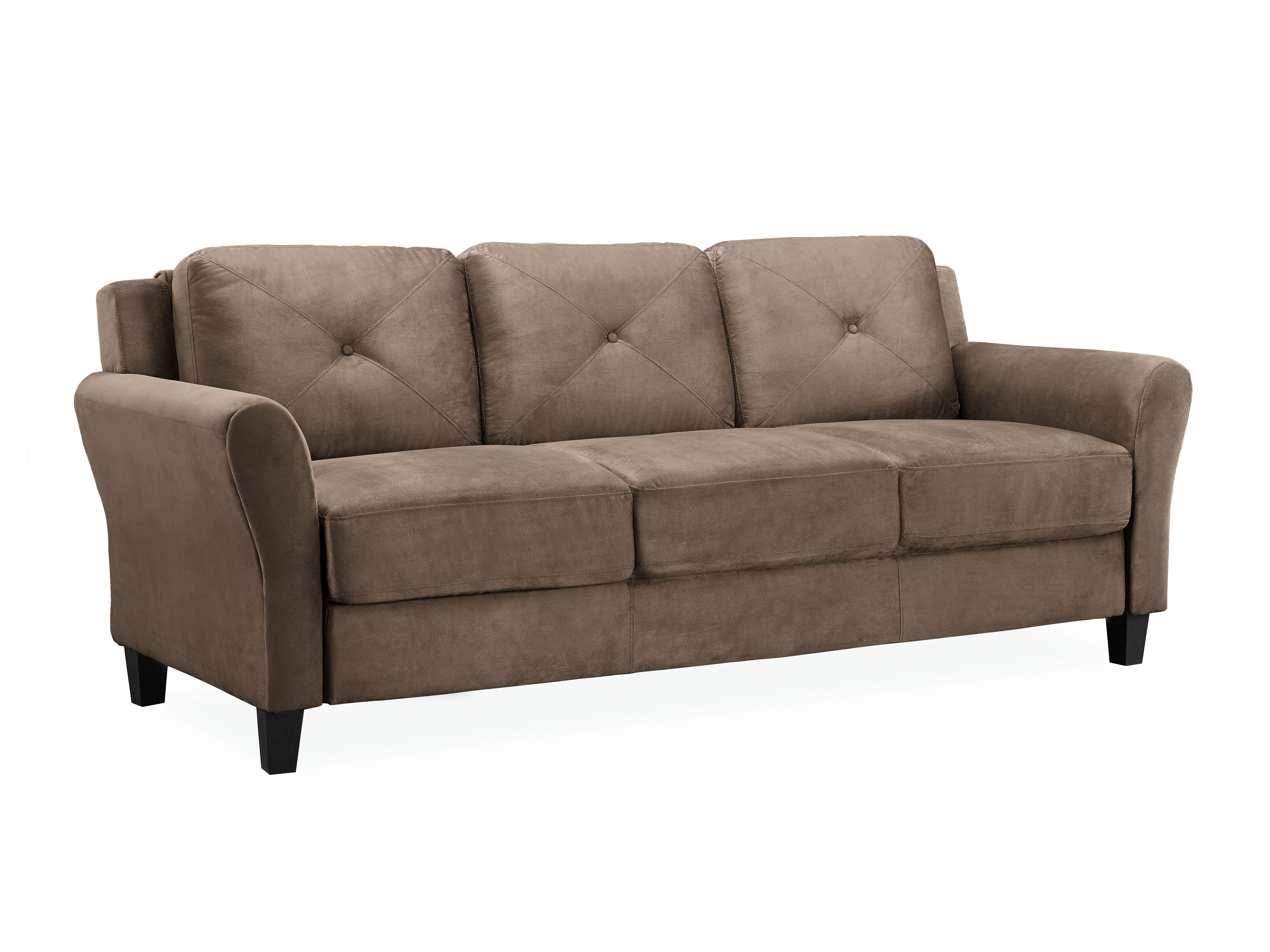 Victoria Rolled Arm Sofa Tri-tone and Brown - Walmart.com