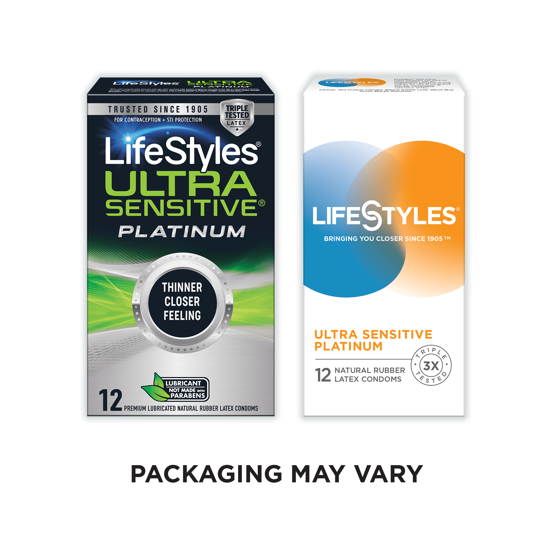 Lifestyles Ultra Sensitive Platinum Latex Lubricated Condoms, 12 Count ...