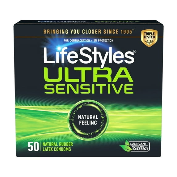 LifeStyles Ultra Sensitive Premium Lubricated Condoms, Natural Latex ...